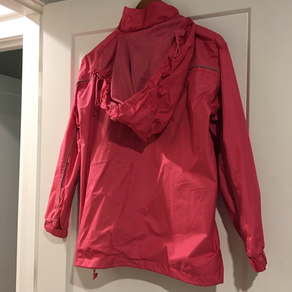 Pink Rain Jacket With Breast Cancer Ribbon - Gem